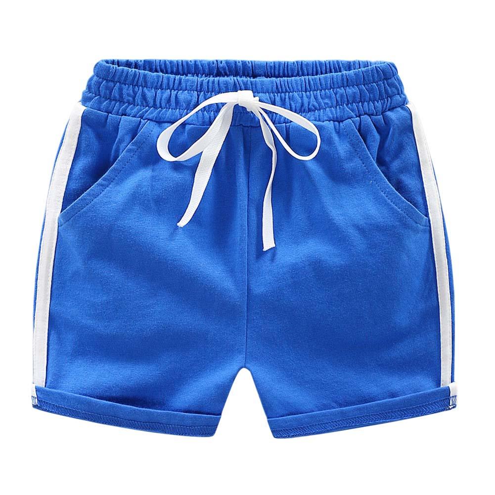 Buy Boys Shorts Elastic Waist Drawstring Cotton Summer Beach Kids Short ...