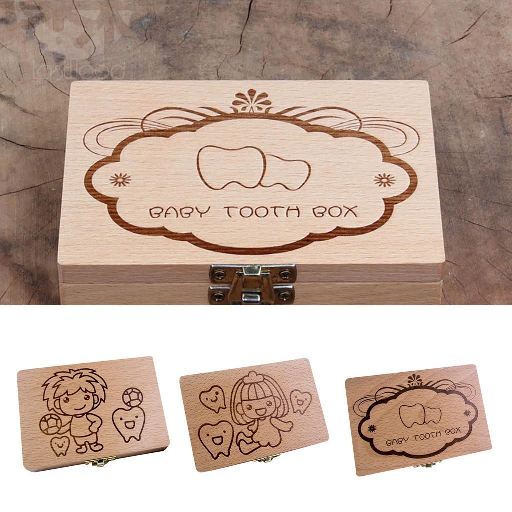Buy [BD36] Kids Boy&Girl Tooth Box Wood Storage Organizer Baby Save ...