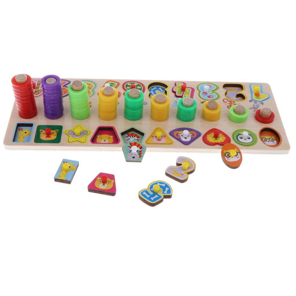 Baby Kids Learning Numbers Counting Blocks Stacking Wooden Mathematics ...