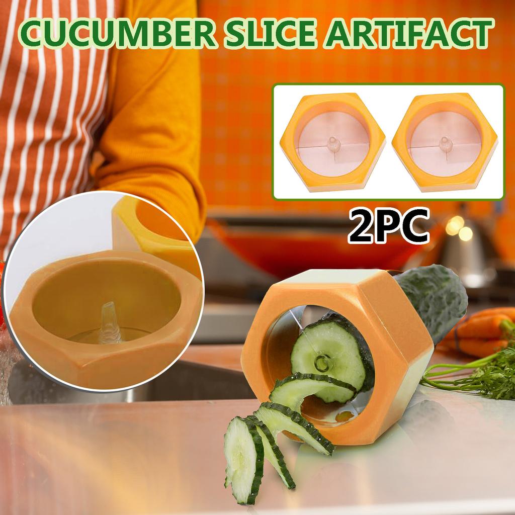 Buy 2pc Spiral Cucumber Cutter Lazy Vegetable Cutter Kitchen Artifact ...