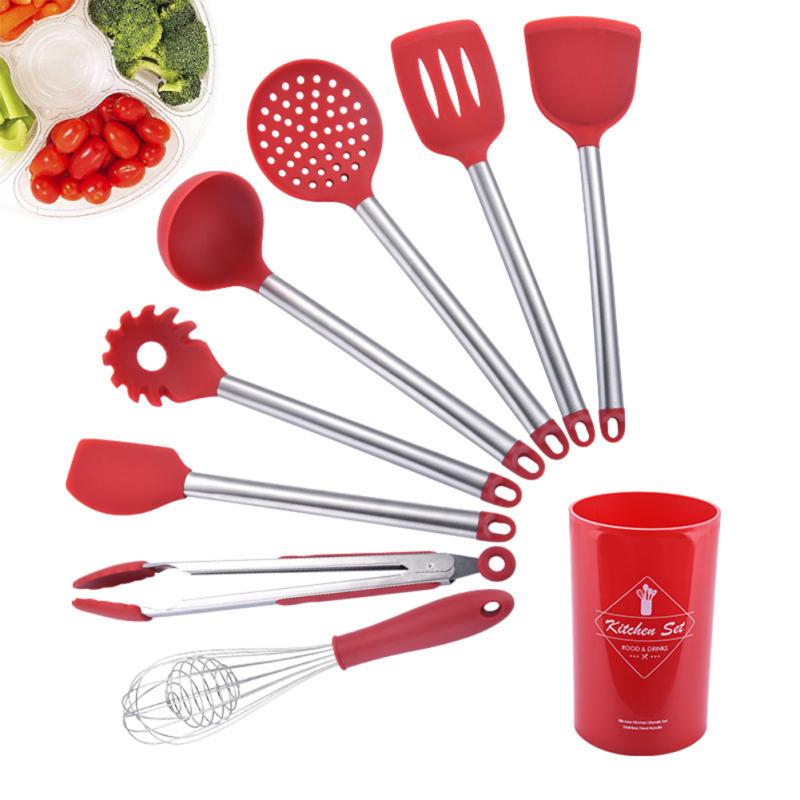 Buy High Temperature Resistance Silicone Kitchen Cooking Utensils Set ...