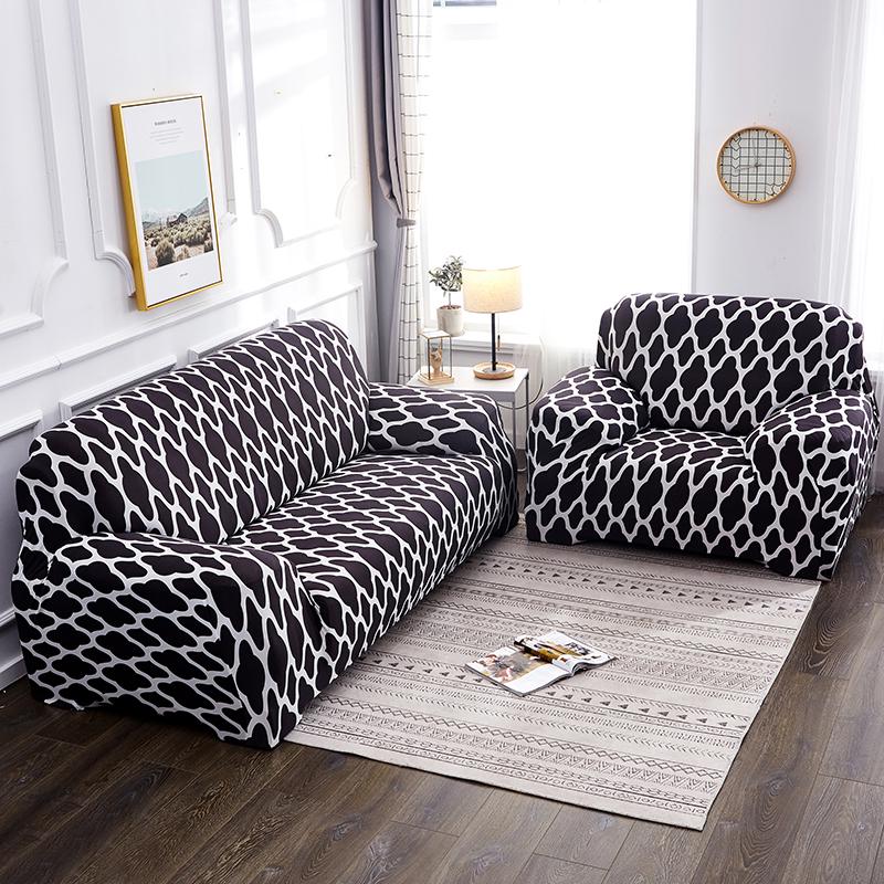 Buy Home Fashion Plaid Printed Geometric Pattern Sofa Cover Slipcover ...