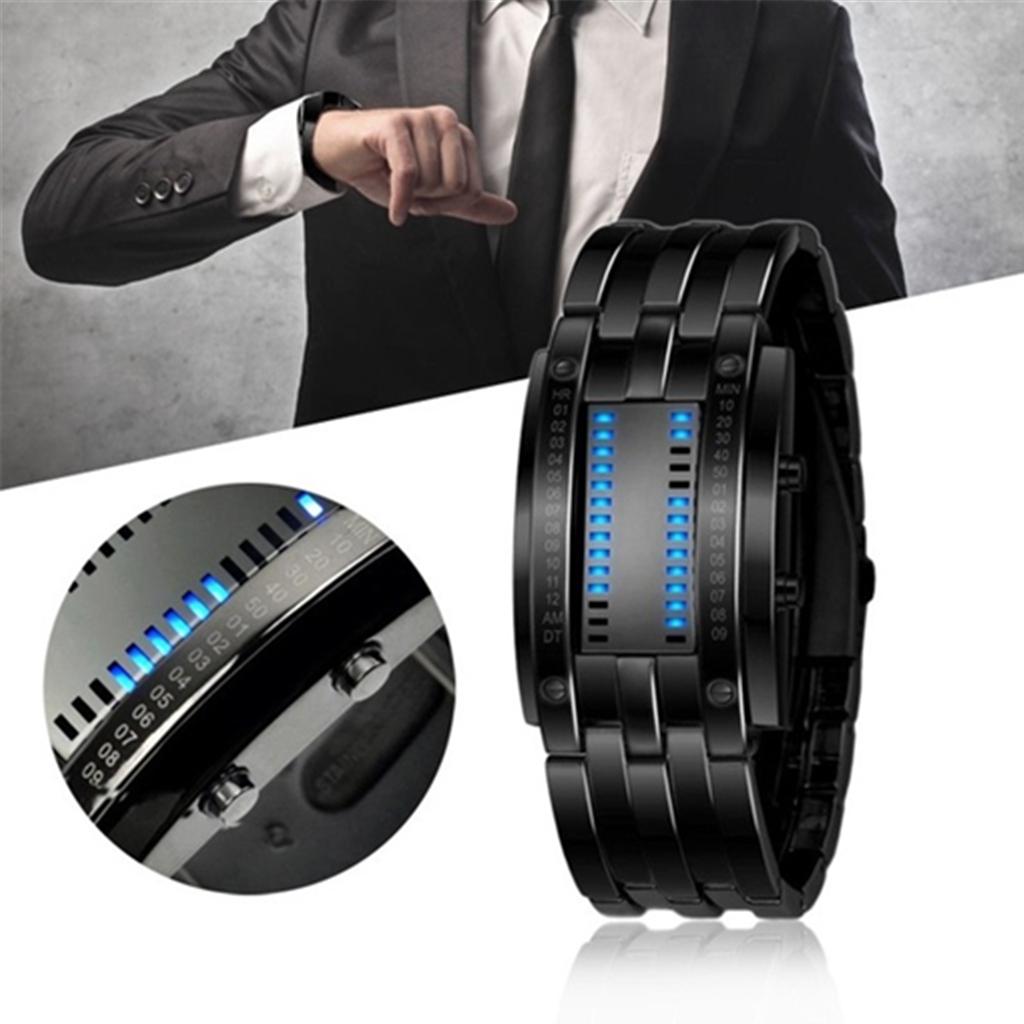 Luxury Men Stainless Steel Digital LED Bracelet Sport Watches-buy at a ...