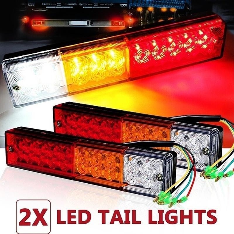 Buy 12V/24V LED Tail Lights Car Truck Strobe Trailer Stop Rear Reverse ...