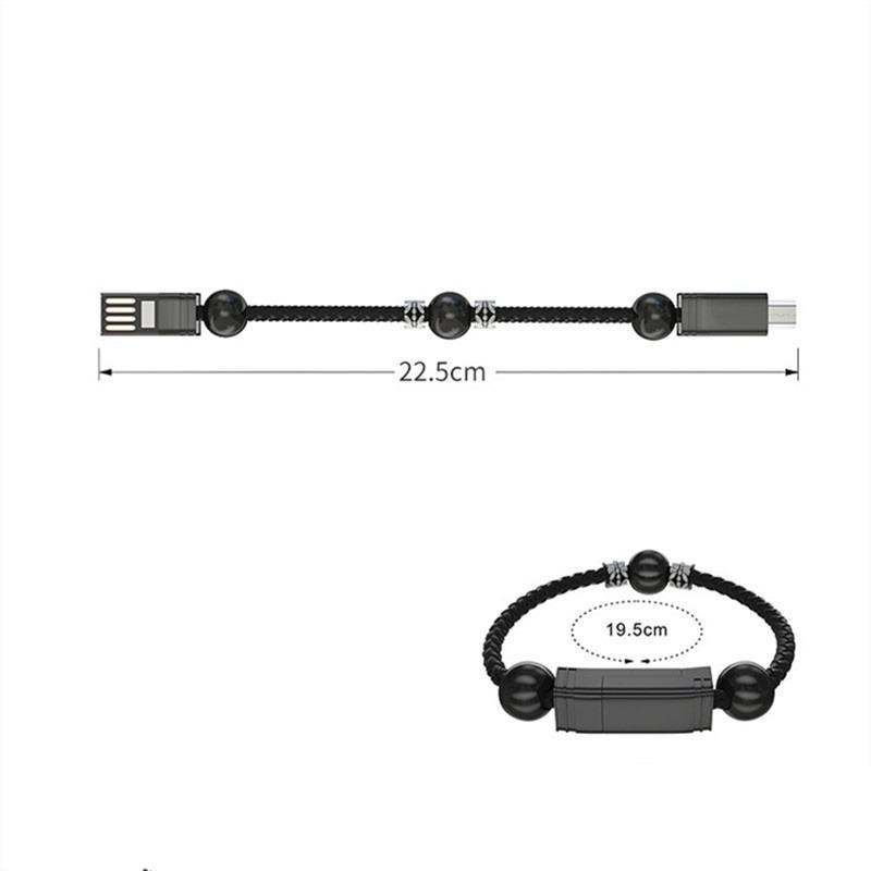 Buy Creative Couple Fast Charging Charging Cable Black Wrist Bracelet ...