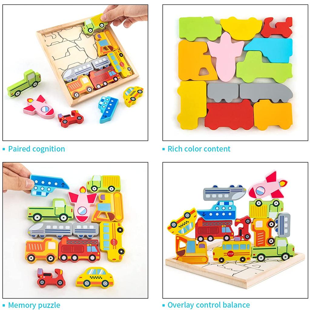 Buy Wooden Puzzles for Toddlers Baby Age 2 3 4 Year Old Learning Color ...