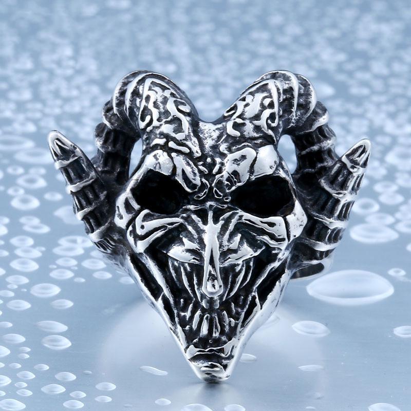 Buy Punk Rock Men 's Ring Luxury Stainless Steel Finger Jewelry at ...