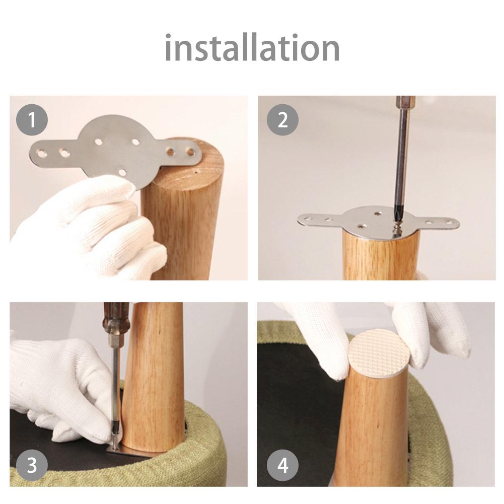 Round Solid Wooden Furniture Legs Sofa Replacement Legs Mat for Sofa ...