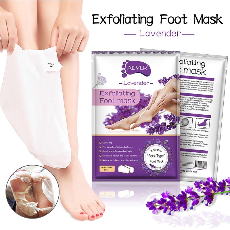Buy ALIVER Lavender Foot Mask Exfoliating Renewal Pedicure Remove Dead ...