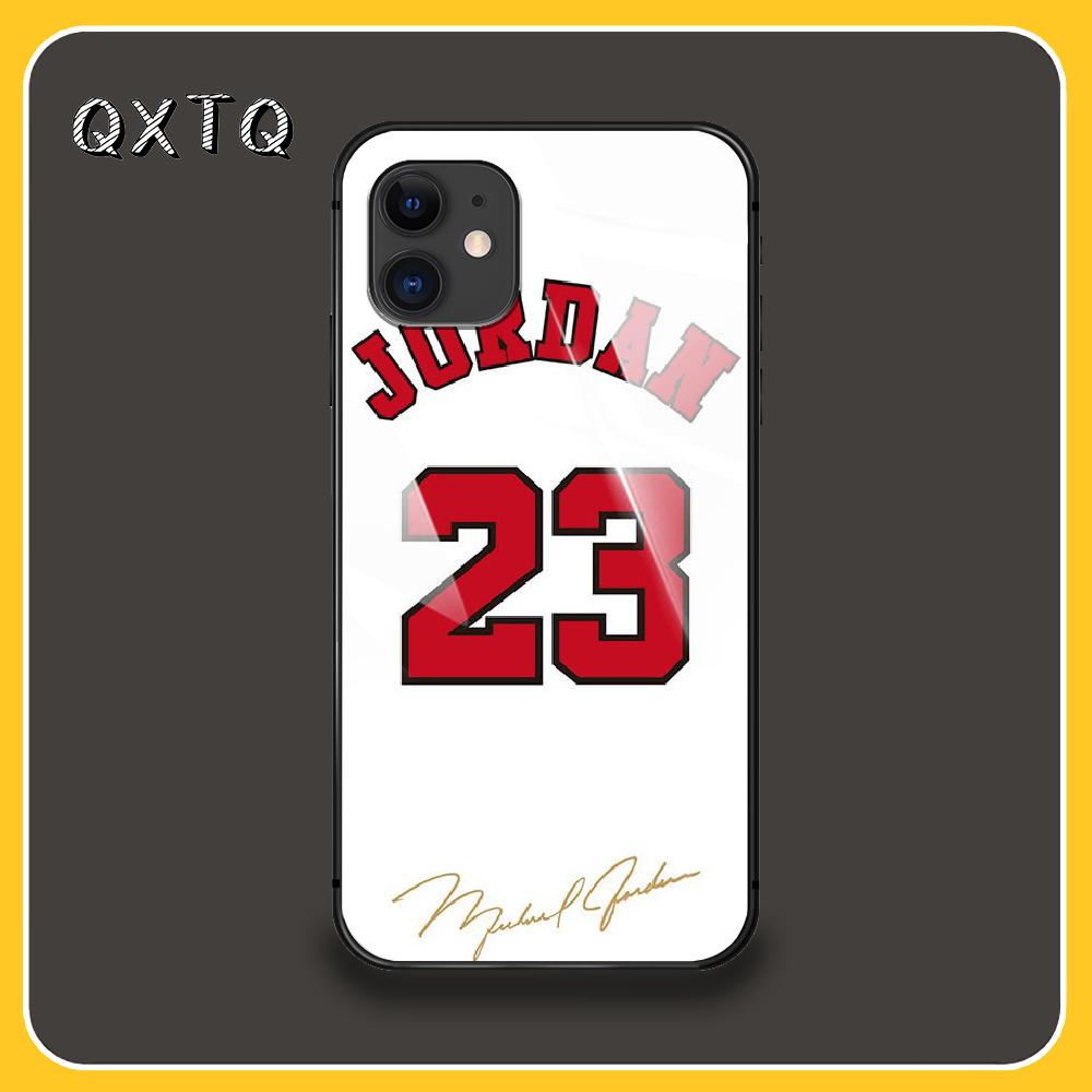 Buy Jordan MJ 23 Basketball Player Tempered Glass Phone Case For IPhone ...