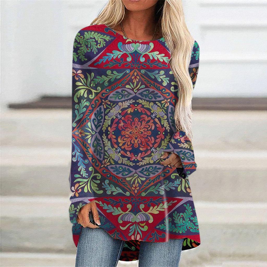 Buy Fashion Women's Loose Long-sleeved Top Casual Crewneck Autumn ...