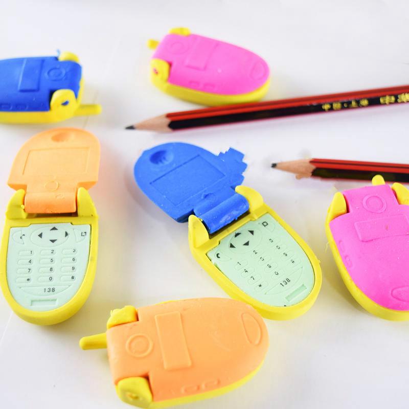 2Pc random Stationery Eraser Cartoon Compact Mobile Phone Eraser ...