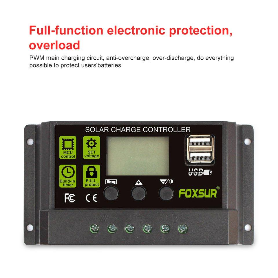 Buy Solar Controller 20A Automatic Solar Charging Controller LCD Dual ...