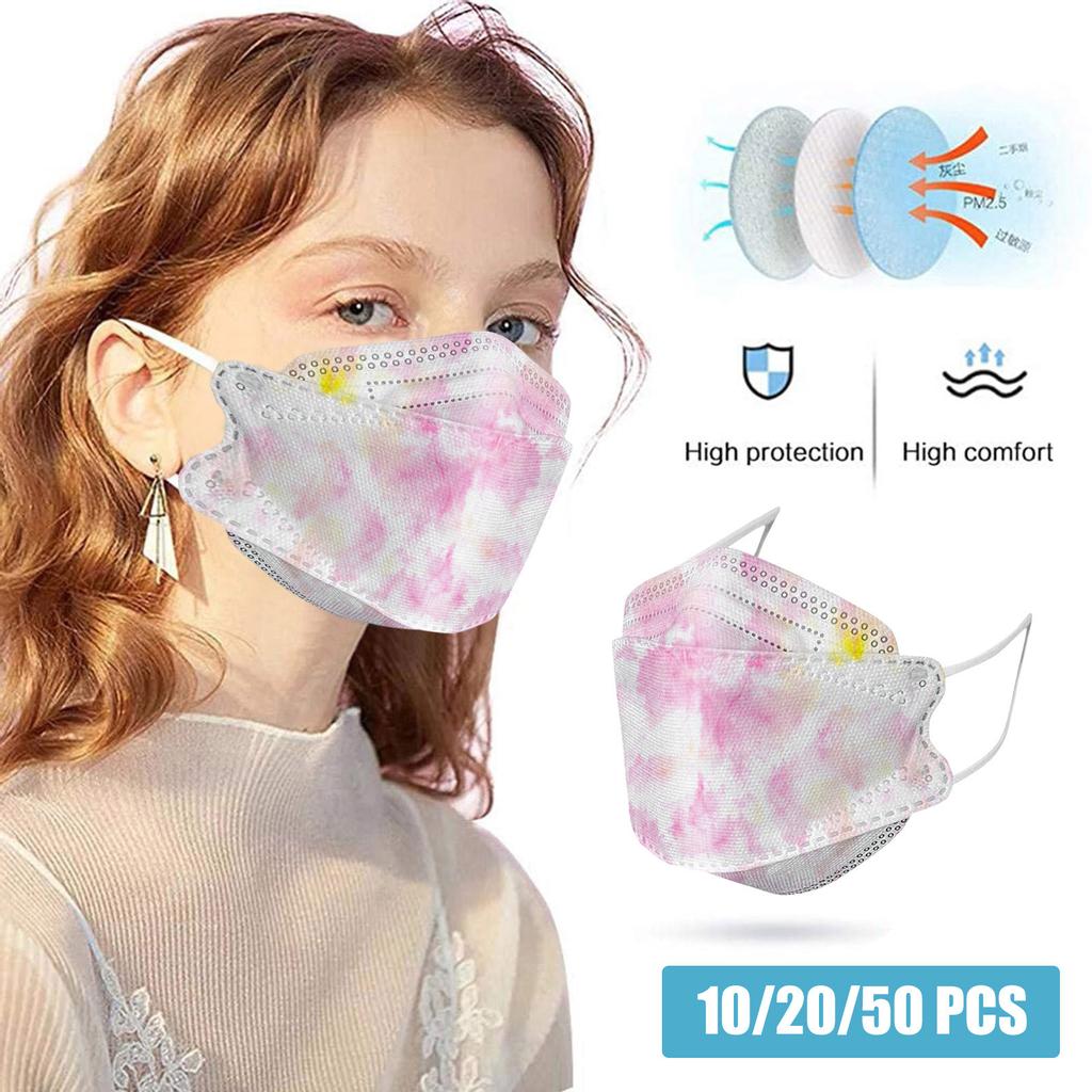 Adult Tie-dye Gradient Printed Outdoor Prevention fish Mask face Masks ...