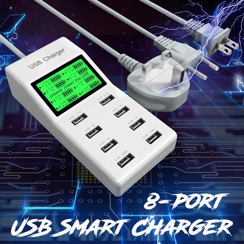 Buy 8-port USB Quick Charger LCD Display Multi-port Universal Power ...