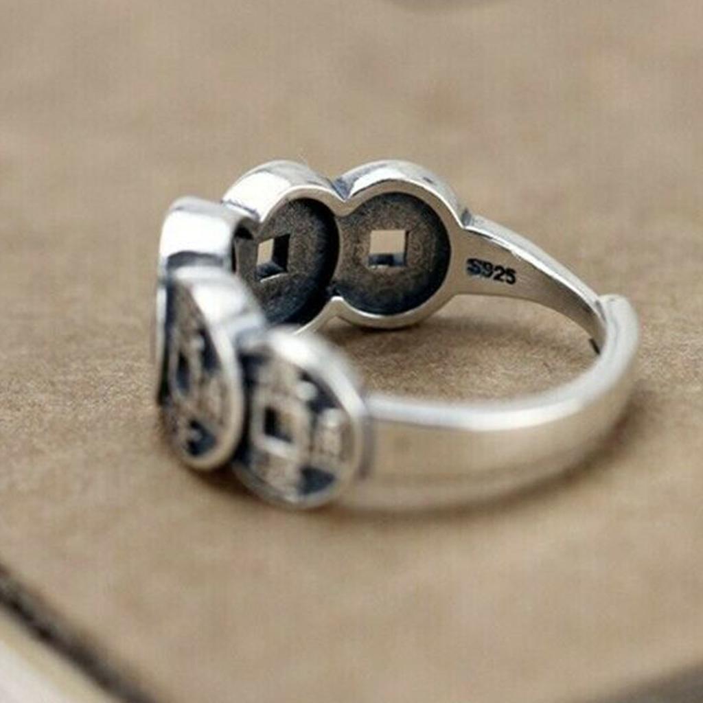 Cheap IDH Five Emperor Coin Auspicious Open Ring Women Men Adjustable ...