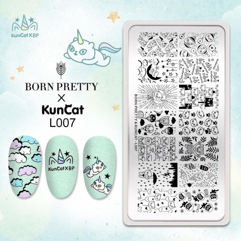 Buy BORN PRETTY & KUNCAT Rectangle Nail Stamping Plates Cute Pattern ...