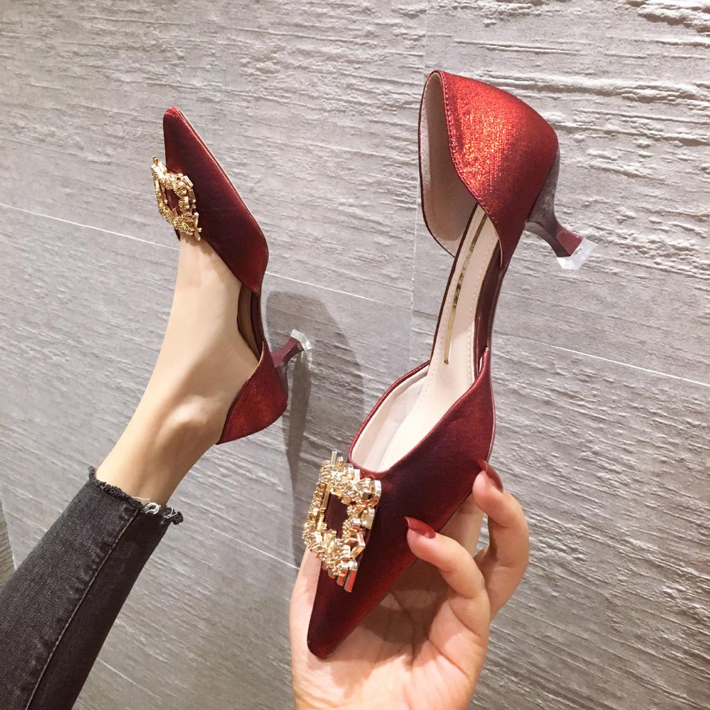 Satın alın 820-18 Pointed Toe Net Red Hollow Female High Heels Stiletto ...