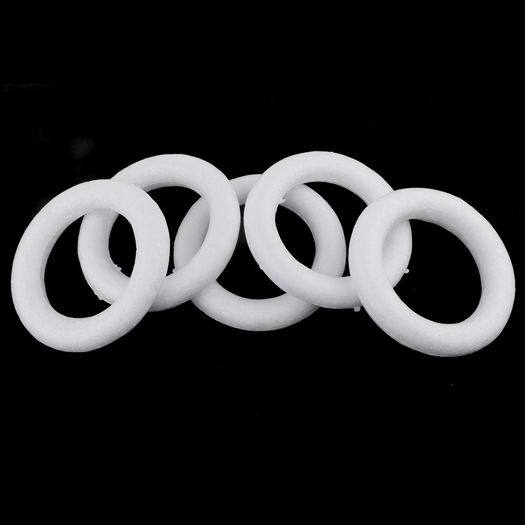 5 Stück weiß DIY Kreis Ring Styropor Schaumstoff Material für ...