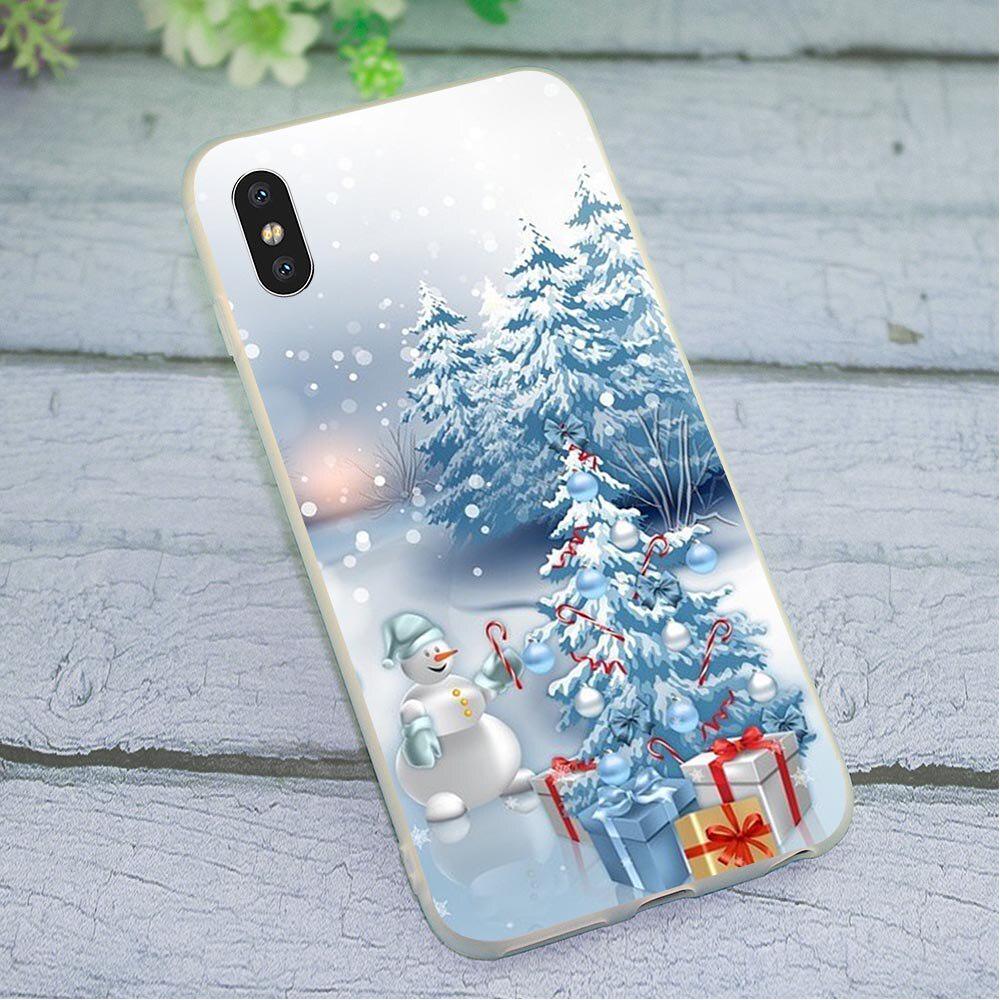 Buy Snowman Christmas Santa Phone Cover for iPhone 7 Plus Case XR Xs ...