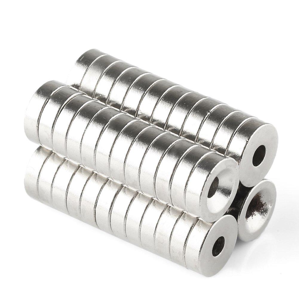 Buy 20 Neodymium Super Magnets 8X3Mm With Hole - Punched Magnets at ...