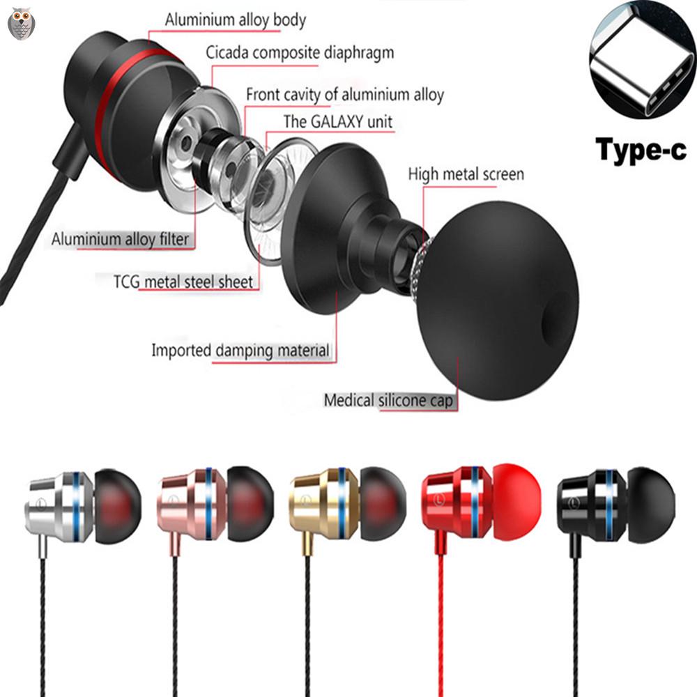 Type C 3.5mm In-Ear Earphone Headset Headphones Earbuds With Wire ...