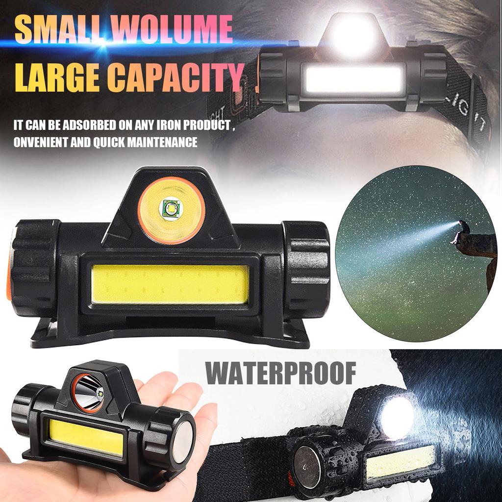 Buy Built-in Battery LED Strong Headlight Outdoor USB Charging Work ...