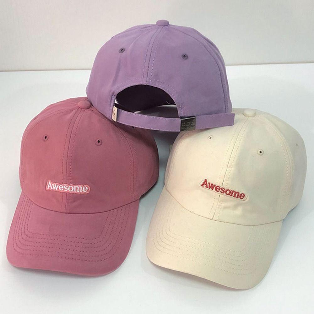Kjøp Girls Embroidery For Couple Korean Style Cotton Sun Cap Snapback ...
