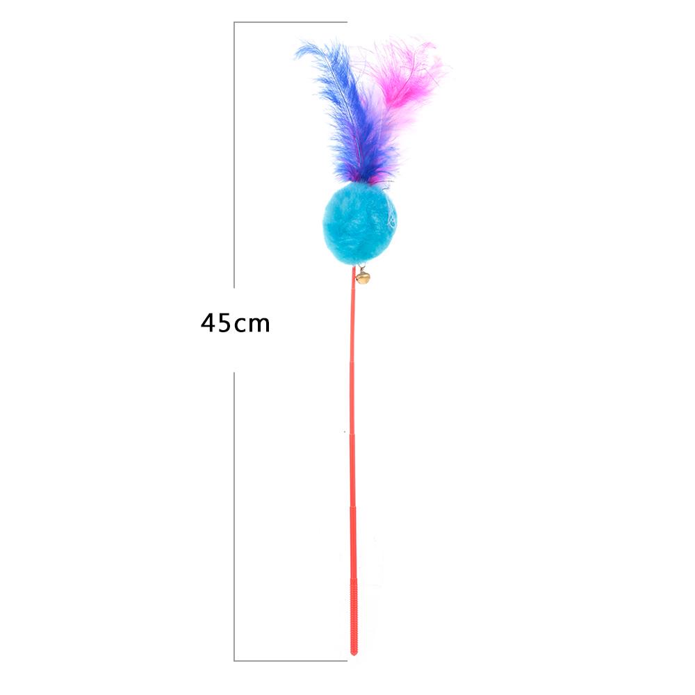 Buy Cat Feather Teaser Wand 18 Inches Long Interactive Feather Teaser ...