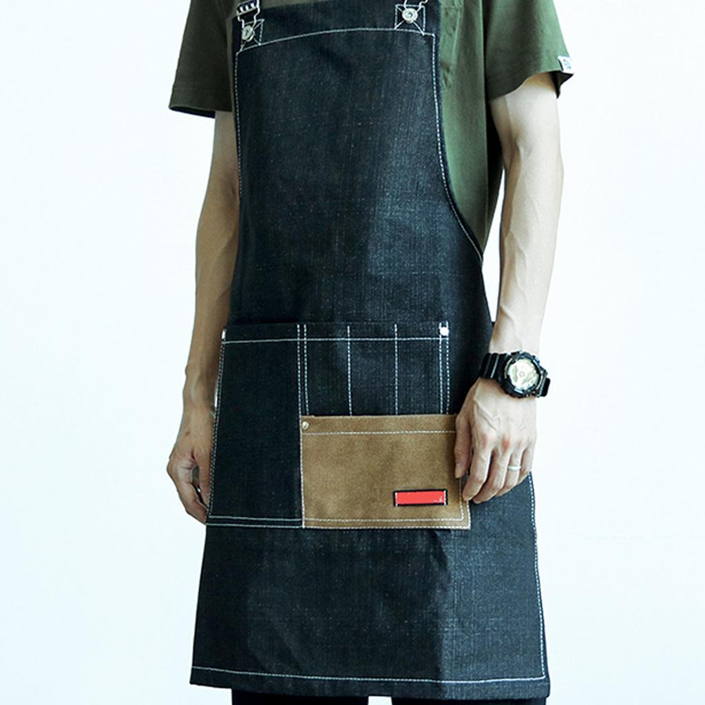 Buy Chef Apron Cross Back Aprons for Men Women with Adjustable Straps ...