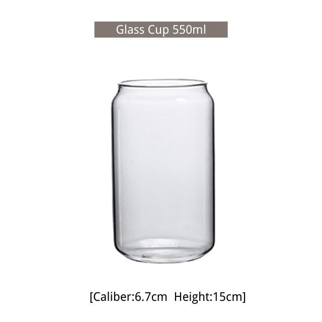 Buy Fashion 550ml Glass Cup With Lid and Straw Transparent Bubble Tea ...