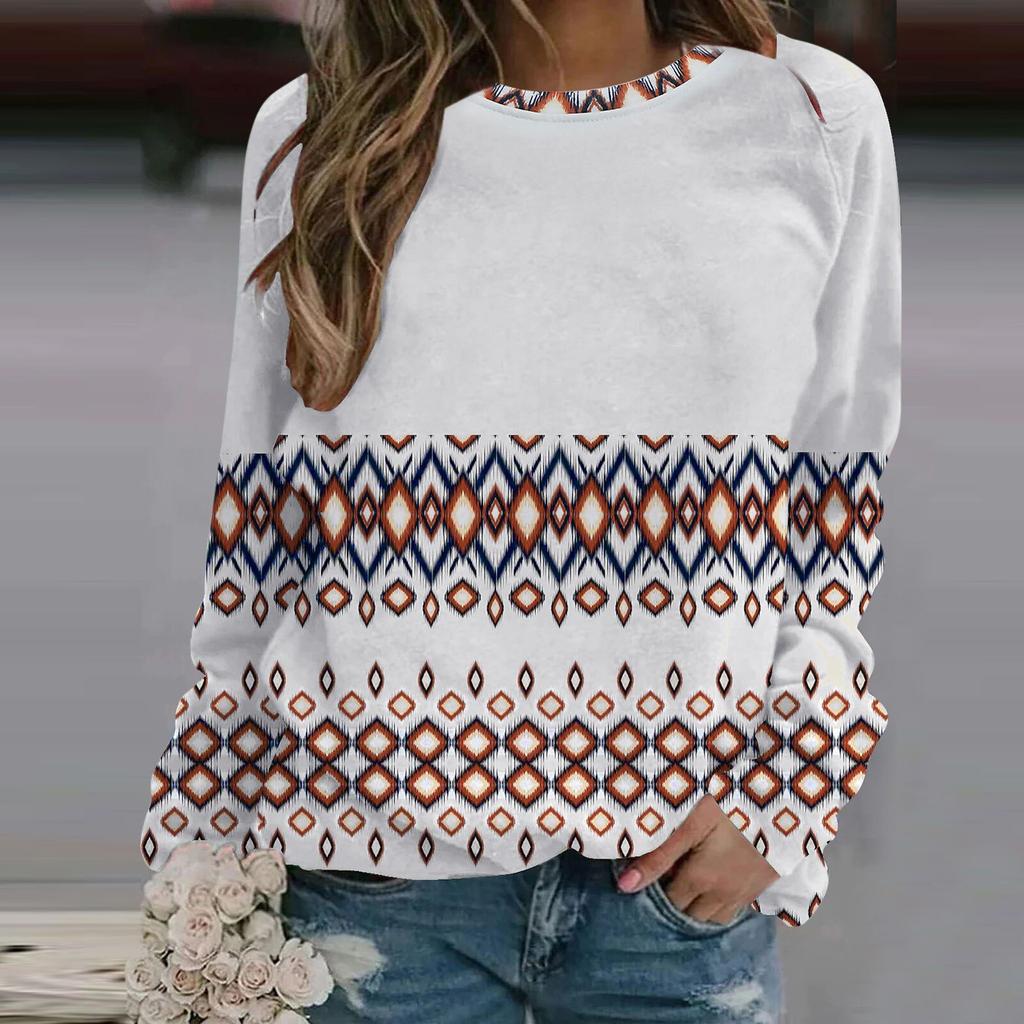 Buy Vintage Hoodie Western Ethnic Print Sweatshirt Hoodie Women Casual Aztec Print Long Sleeve ...