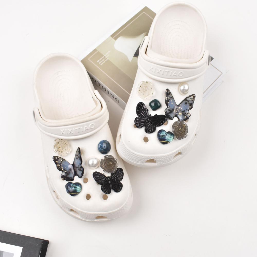 Cheap Shoe Charms for Crocs DIY Butterfly Pearl Detachable Decoration ...