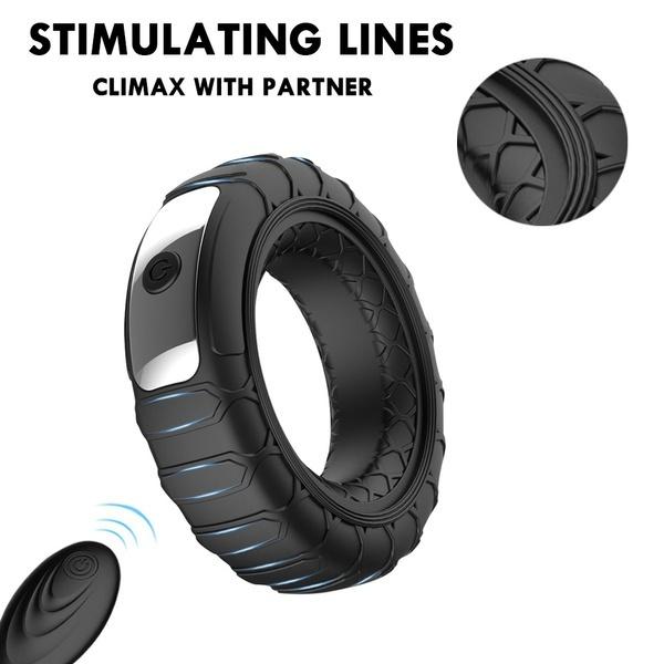 Buy Male Penis Vibrating Ring Delaying Ejaculation Cock Rubber Rings ...