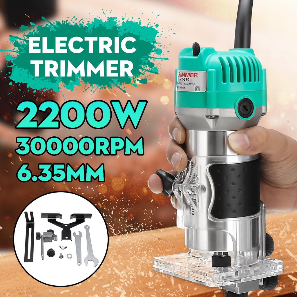 220V Wood 1/4‘‘ Electric Hand Trimmer 2200W Woodworking Wood Milling ...