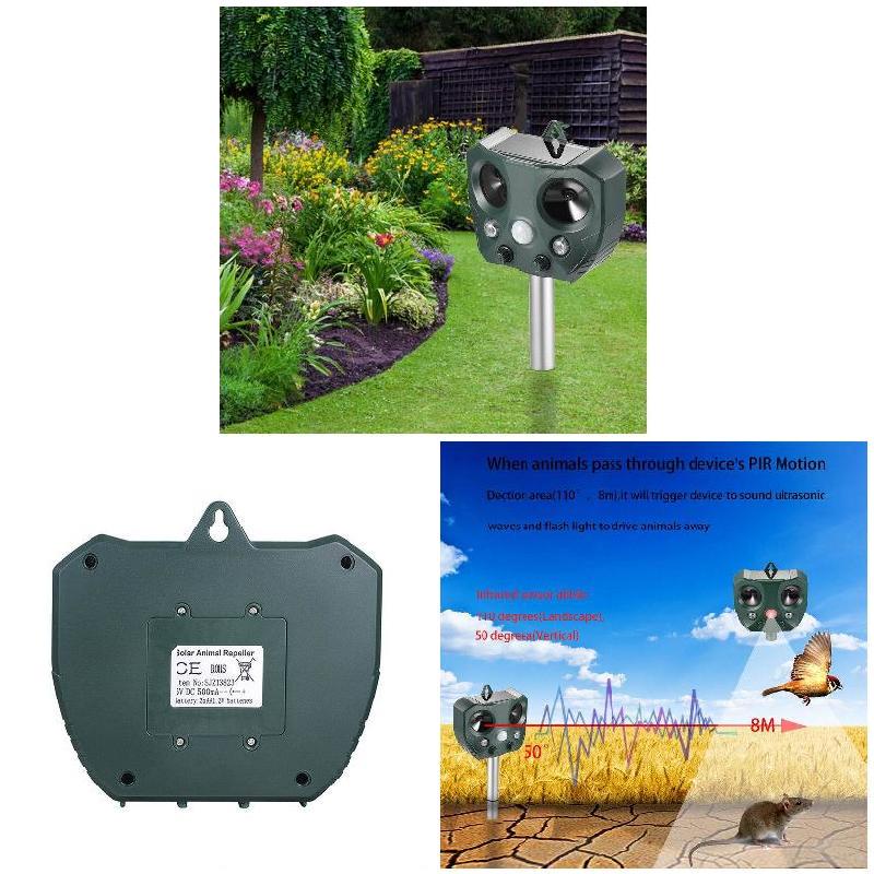 Repellent Fox Farm Yard Cat Scarer Power Waterproof Repeller Ultrasonic ...