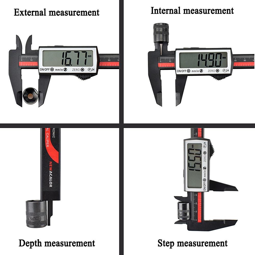 Buy Touch Digital Caliper Carbon Fiber Ruler Extra Large LCD Screen ...