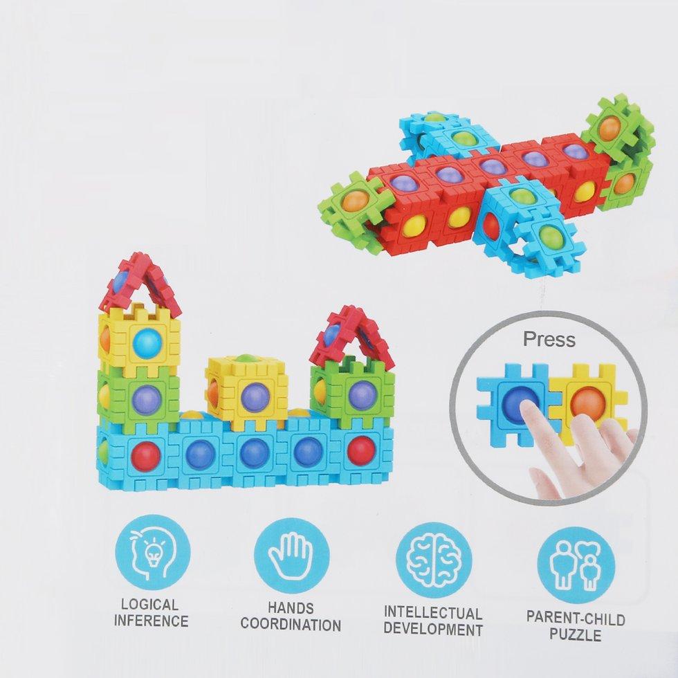Buy RRTT Bubble Building Block Silicone Anti-stress Squeezing Toy For ...