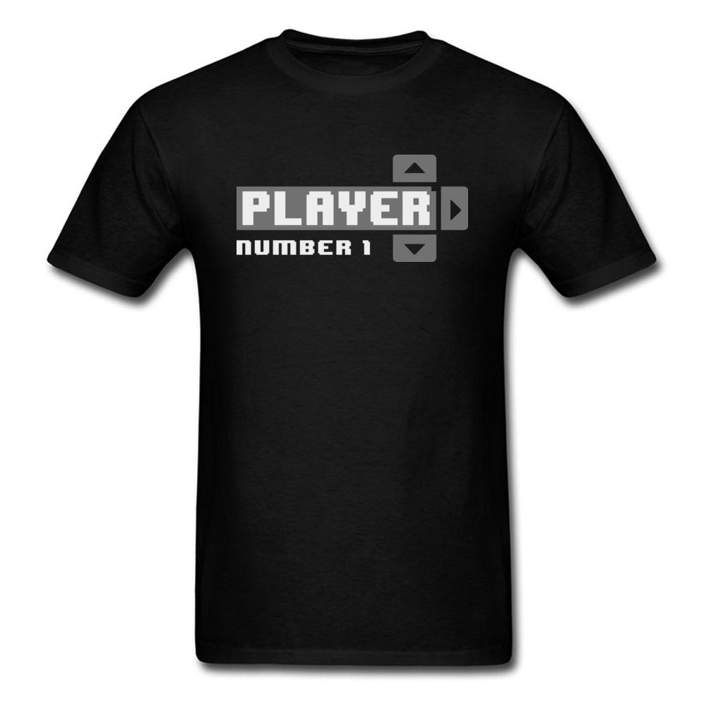 Player Number 1 T-Shirt Gamer Tshirt Men T Shirt Letter Print Tees ...