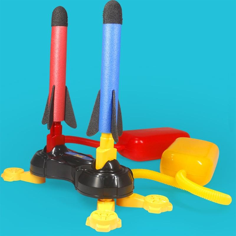 Rocket Launcher Toy Colorful Foam Rockets with Foot Launch Pad Stand ...