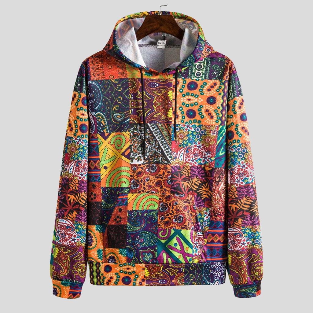 Buy Mens Ethnic Style 3D Printing Creative Round Neck Sweater Casual ...