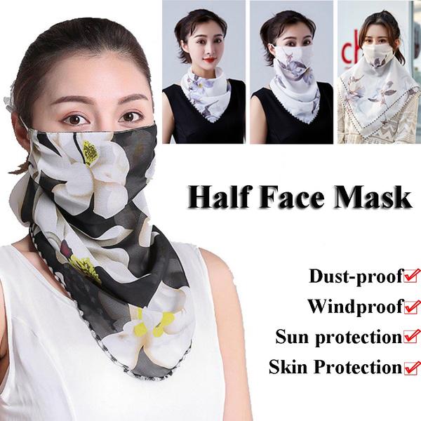 Buy Dust-proof Windproof Chiffon Cycling Neck Cover Scarf Breathable ...