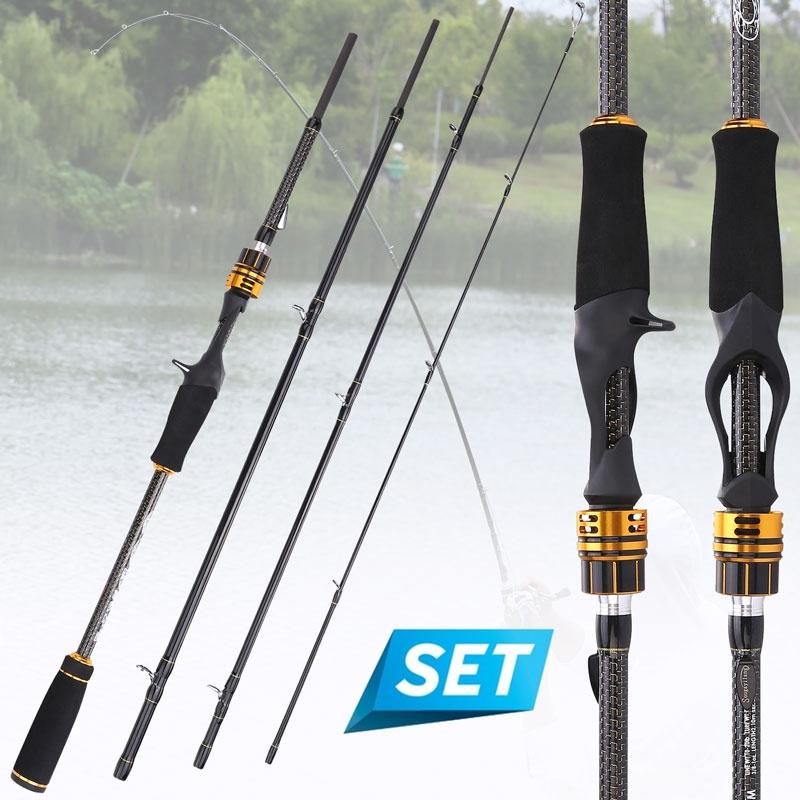 Buy Fishing Rod Casting Fishing Pole 4 Sections Portable Medium Outdoor ...