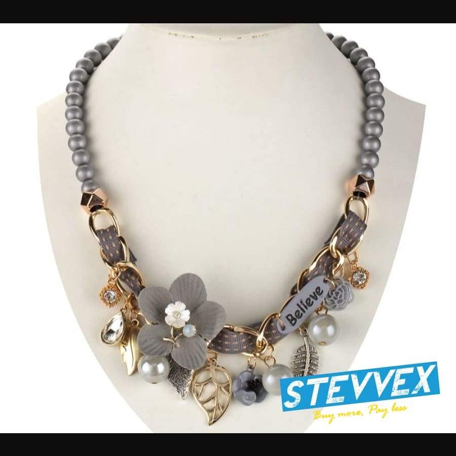 Buy Handmade New Fashion Simulated Pearl Necklace for Women Flower ...