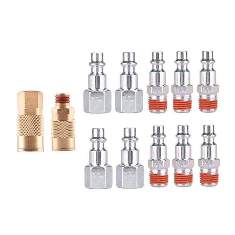 Buy 12 Pcs 1/4" Air Coupler Connector US Specification Fast Plug Kit ...