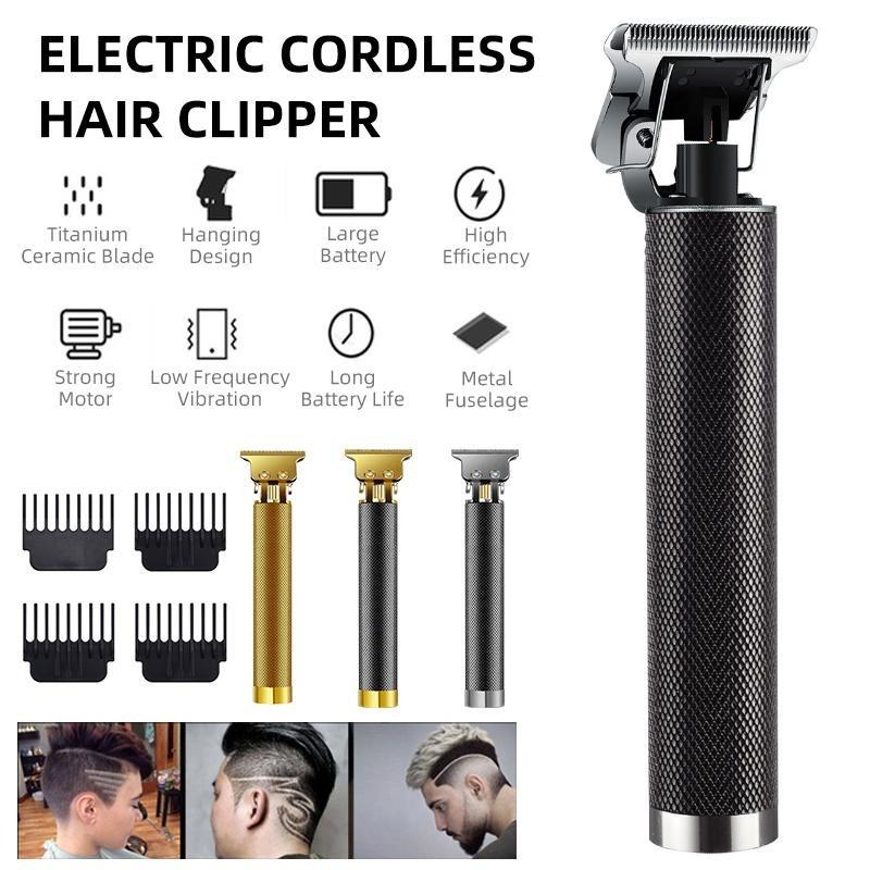 Cordless USB Rechargeable Barber Clipper Tool T-Blade Close Trimmer 0mm ...