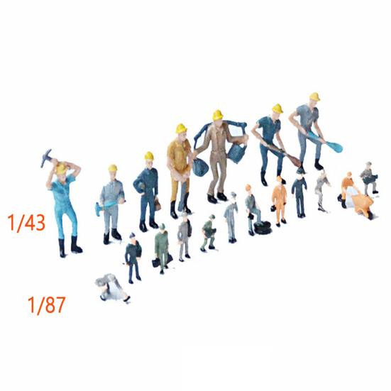 Buy 5Pcs 1/43 1/87 Mini Construction Worker Figure Train Model DIY ...