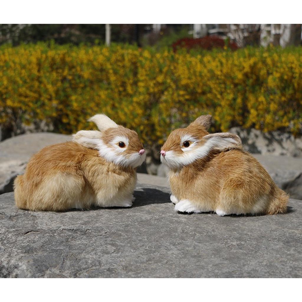 Buy Realistic Plush Rabbits 22cm Bunny Simulation Model Present Lawn ...