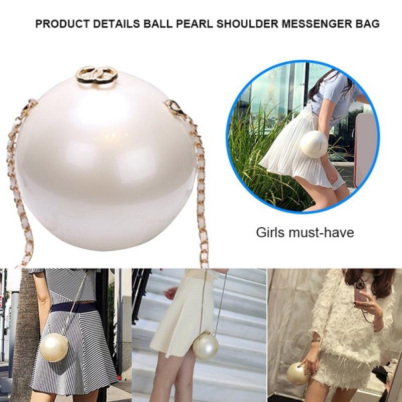 Cheap Womans Spherical Pearl Shoulder Crossbody Bag Fashion Portable ...