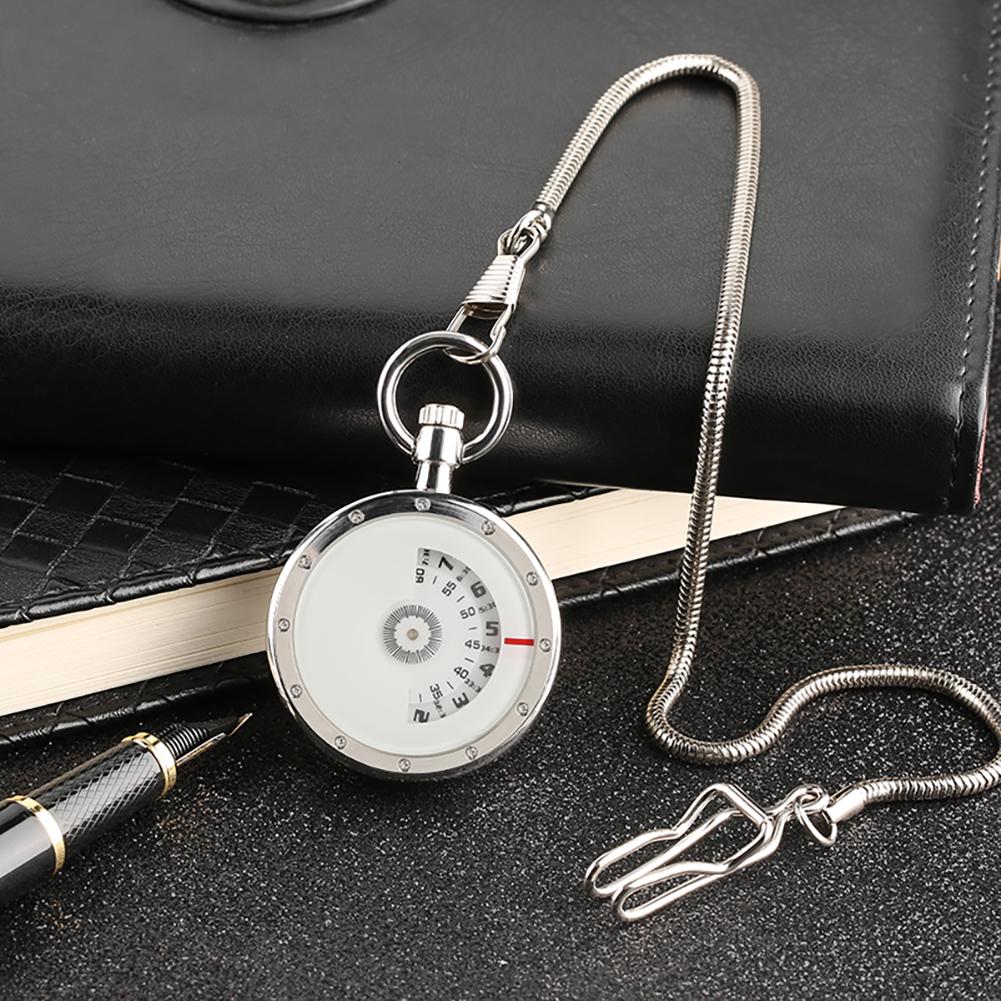 Men White Quartz Watches, Vintage Hollow Measurement Case Chain Pocket ...